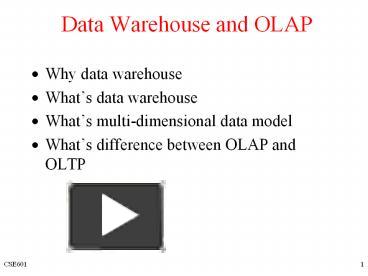 Data Warehouse and OLAP presentation | free to download