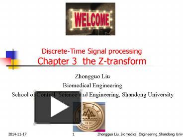 Discrete-Time Signal processing Chapter 3 the Z-transform presentation ...