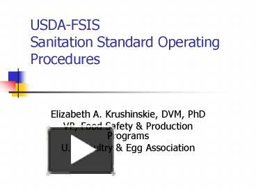 USDA-FSIS Sanitation Standard Operating Procedures presentation | free ...