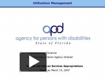 Utilization Management presentation | free to view
