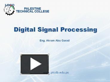 PPT – Digital Signal Processing PowerPoint presentation | free to view ...