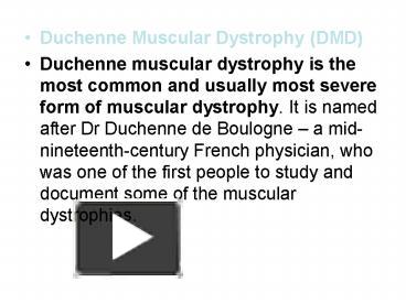 Duchenne Muscular Dystrophy (DMD) presentation | free to view