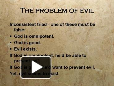 PPT – The problem of evil PowerPoint presentation | free to download ...