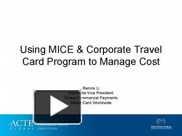 PPT – Using MICE PowerPoint presentation | free to view - id: 57031-ZDc1Z