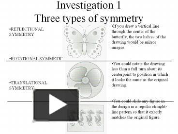Investigation 1 Three types of symmetry presentation | free to view