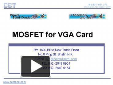 MOSFET for VGA Card presentation | free to download