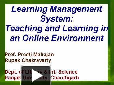 PPT – Learning Management System: PowerPoint presentation | free to ...