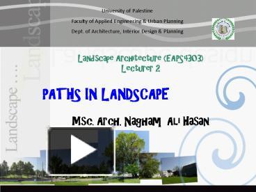 Landscape Design and Planning presentation | free to view