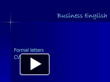 Business English presentation | free to view