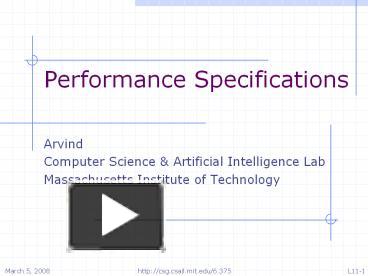 PPT – Performance Specifications PowerPoint presentation | free to ...