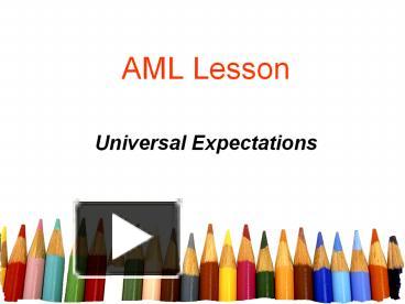 PPT – AML Lesson PowerPoint presentation | free to download - id ...