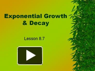 PPT – Exponential Growth PowerPoint presentation | free to download ...