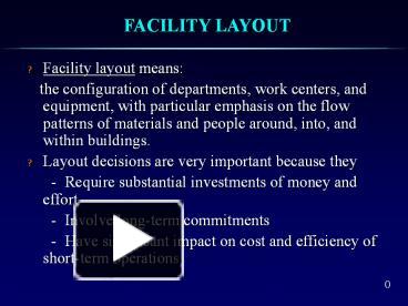 FACILITY LAYOUT presentation | free to download