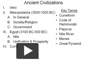 PPT – Ancient Civilizations PowerPoint presentation | free to view - id ...