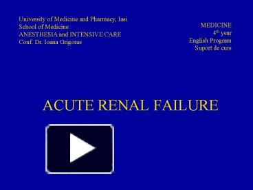 ACUTE RENAL FAILURE presentation | free to download