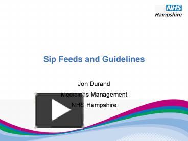 Sip Feeds and Guidelines presentation | free to view