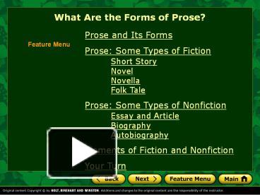 Prose and Its Forms presentation | free to download