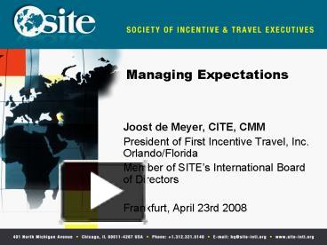 PPT – Managing Expectations PowerPoint presentation | free to view - id ...
