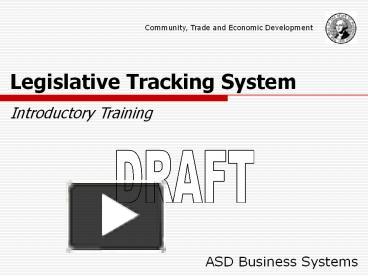 Legislative Tracking System presentation | free to view