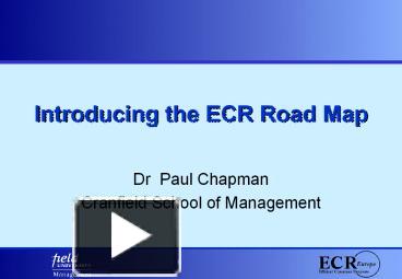 Introducing the ECR Road Map presentation | free to download