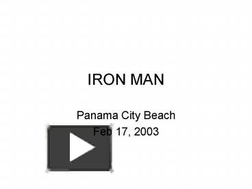IRON MAN presentation | free to view
