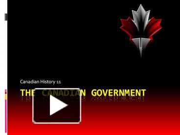 The Canadian Government presentation | free to view