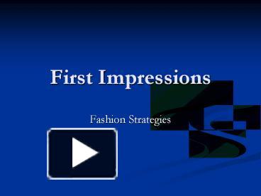 First Impressions presentation | free to download