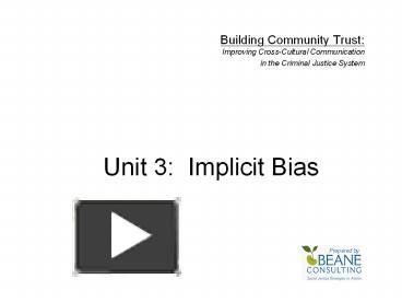 PPT – Unit 3: Implicit Bias PowerPoint presentation | free to view - id ...