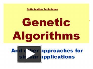 Genetic Algorithms presentation | free to download