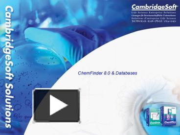 ChemFinder 8'0 presentation | free to view