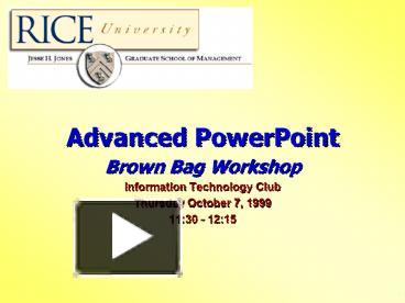PPT – Advanced PowerPoint PowerPoint presentation | free to download ...
