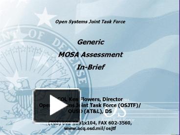 PPT – Generic MOSA Assessment Inbrief PowerPoint presentation | free to ...