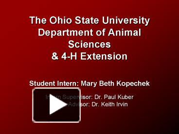 PPT – The Ohio State University Department of Animal Sciences ...