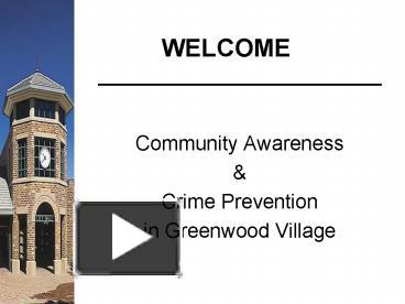 Community Awareness presentation | free to view