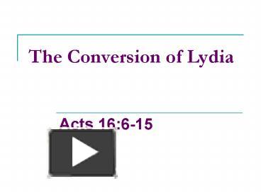 The Conversion of Lydia presentation | free to download