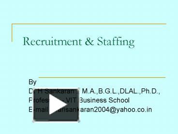 Recruitment presentation | free to view