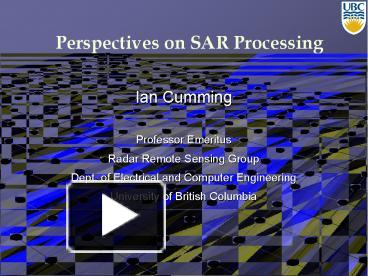 Perspectives on SAR Processing presentation | free to download