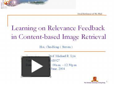 PPT – Learning on Relevance Feedback in Content-based Image Retrieval ...