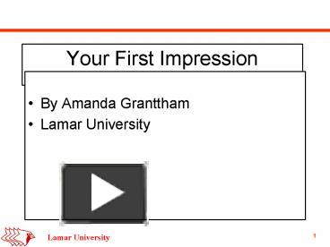PPT – Your First Impression PowerPoint presentation | free to view - id ...