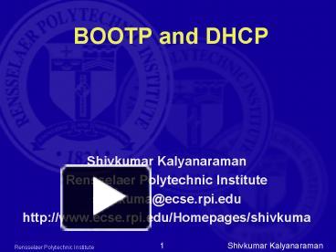 BOOTP and DHCP presentation | free to view