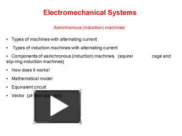 Electromechanical Systems presentation | free to view