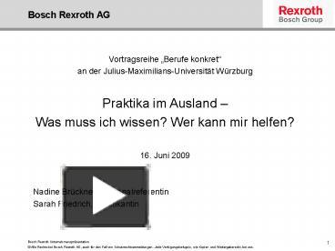 Bosch Rexroth AG presentation | free to view