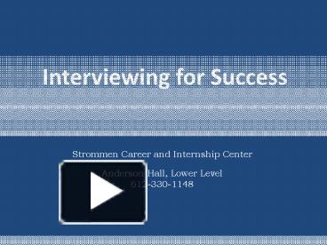 Interviewing for Success presentation | free to download