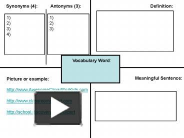 Vocabulary Word: presentation | free to view