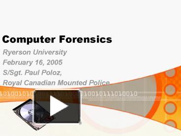 PPT – Computer Forensics PowerPoint presentation | free to view - id ...