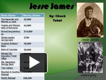 PPT – Jesse James PP PowerPoint presentation | free to view - id ...