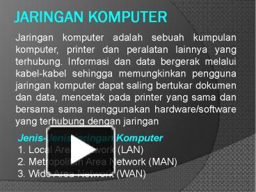 PPT – JARINGAN KOMPUTER PowerPoint presentation | free to download - id ...