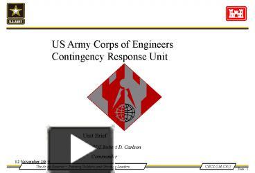 US Army Corps of Engineers presentation | free to view