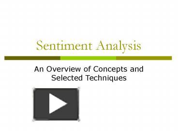 Sentiment Analysis presentation | free to download