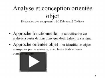 Analyse et conception orient presentation | free to download